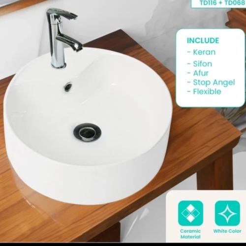 Jual WASTAFEL MEJA BULAT KOMPLIT SET MODEL TOTO KOHLER WASHATAFEL MURAH ...