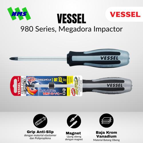Jual Obeng Bobok Plus VESSEL 980 Megadora Impactor - (+) 2 x 100mm ...