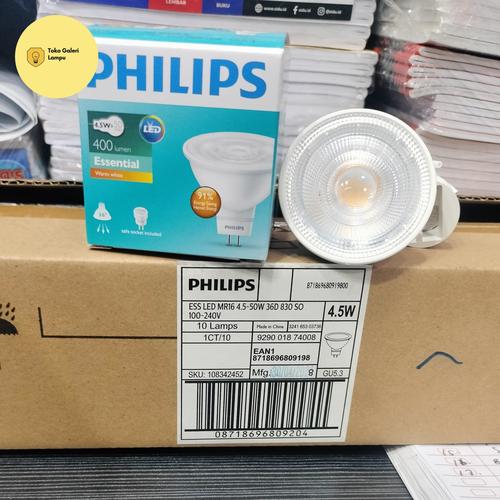 Jual PHILIPS Essential LED Spot MR16 4,5 WATT 220V 830 WARM WHITE - Jakarta Pusat - Toko galeri ...