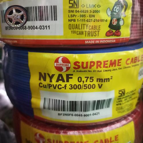 Jual kabel nyaf supreme cable 0.75 0,75 mm original meteran eceran roll 100 meter - Kuning ...