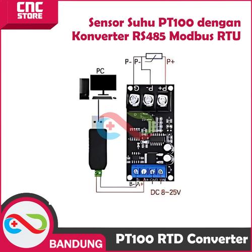 Jual PT100 RTD Converter RS485 Modbus RTU Temperature Sensor DC 12V - Kota Bandung - CV MANDIRI1 ...