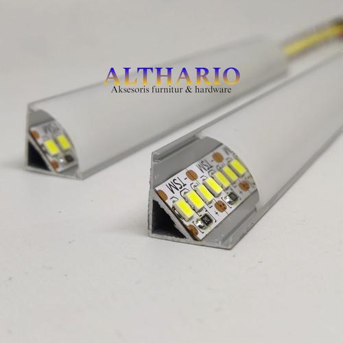 Jual Cover Rumah lampu LED strip Sudut / Housing alumunium SIKU 100cm ...