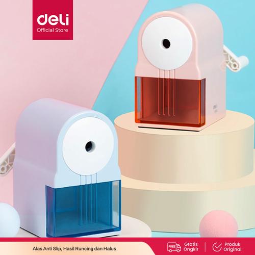 Jual Deli Rautan Pensil Putar / Rotary Shapener Pink Biru Anti Slip ...