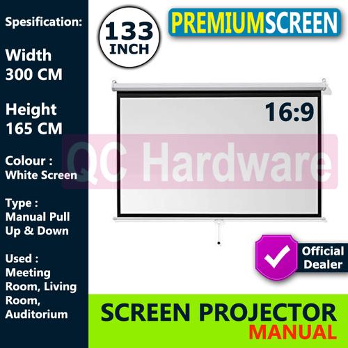 Promo Premium Screen Projector 133 inch Rasio 16:9 - Layar Proyektor ...