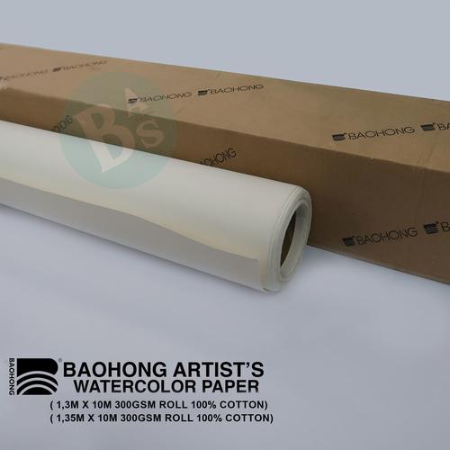 Promo Watercolor Paper ROLL Baohong Artists ( 1,3m X 10m ) & ( 1,35m X ...
