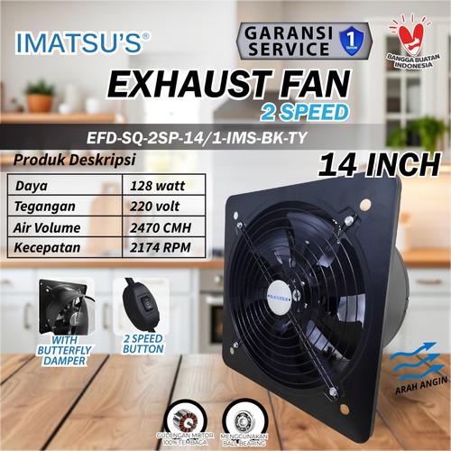 Jual IMATSU'S Exhaust Fan 14 Inch Wall Air Duct Booster Fan 14" Inch EFD-SQ-2SP-14/1-IMS-BK-TY 2 ...