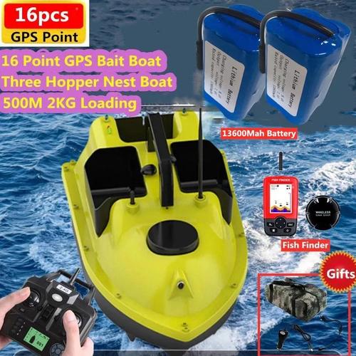 Jual 16 Point GPS Bait Boat 3 Hoppers 500M 2KG Load GPS Auto Feed ...