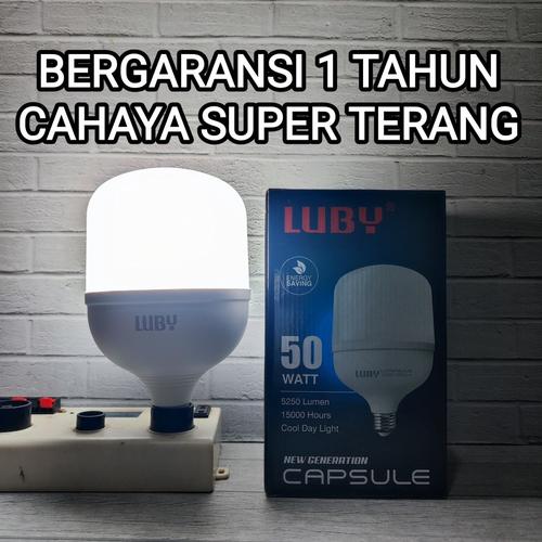 Jual LUBY LAMPU LED BULB CAPSULE 50W 50 WATT CAHAYA PUTIH SNI GARANSI 1 ...