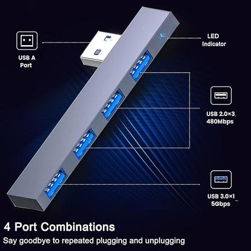 Jual Usb Hub 3.0 2.0 4 Port Ultra Slim Mini kanan /USB 3.0 Hub 3in1 Hub ...