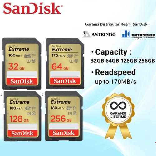 Jual SD Card Extreme Class 10 Sandisk SDXC UHS1 64GB 150mbps Garansi ...