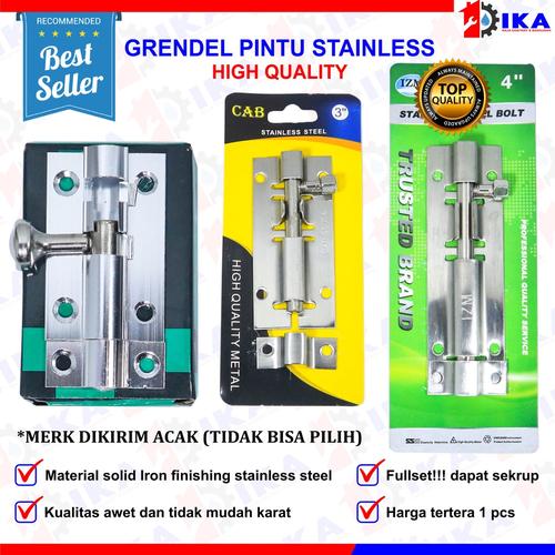 Promo Grendel slot pintu besi kayu 2 inch / 5 cm stainless stainles ...