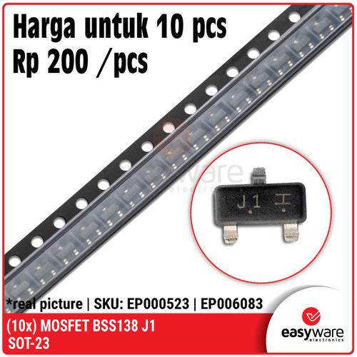 Jual 10x MOSFET BSS138 J1 SOT-23 50V 220mA Transistor Mosfet BSS138 SS ...