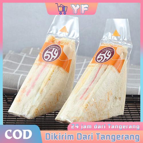 Jual [100pcs] Kemasan Plastik Sandwich Segitiga Praktis Plastik Roti ...