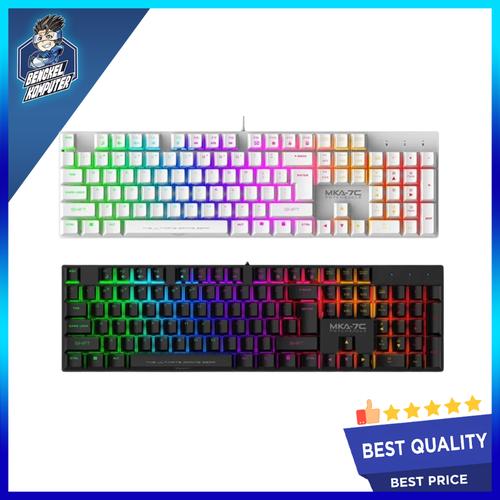 Jual KEYBOARD GAMING MECHANICAL ARMAGEDDON MKA-7C BLACK/WHITE LINEAR ...