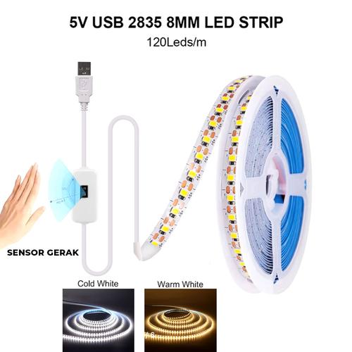 Jual 2m Lampu LED Strip USB 5v Sensor Gerak 120LED/m untuk Cermin ...