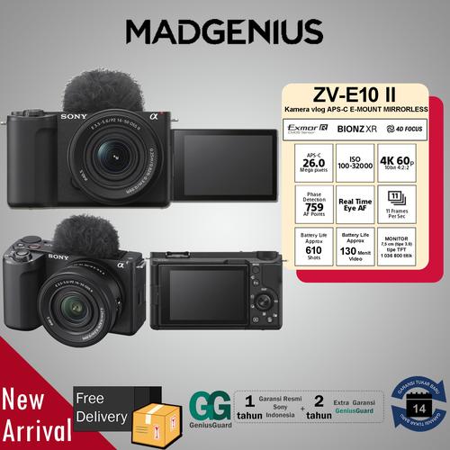 Promo SONY Original Kamera vlog ZV-E10 II Kit Hitam / Kamera Sony ZV ...