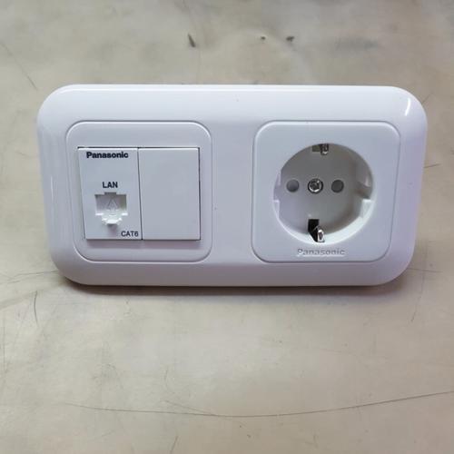 Jual PANASONIC 2 Gang IB (DATA LAN CAT6+BLANK CHIP+STOP KONTAK ...
