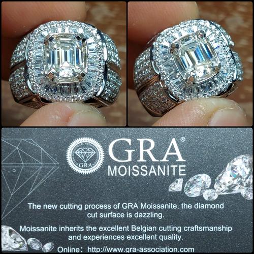 Promo Premium Batu Moissanite Asli GRA Certy Kotak Octagon Ring Micro ...