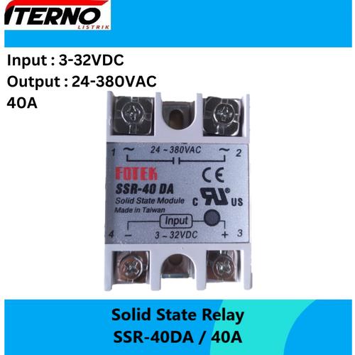 Jual Solid State Relay SSR-40DA Fotek SSR40DA 40A - Kota Tangerang - iterno listrik | Tokopedia
