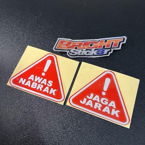 Jual Sticker AWAS NABRAK Stiker JAGA JARAK cutting - Jaga Jarak ...
