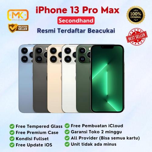 Jual iPhone 13 Pro Max Second Resmi Terdaftar Beacukai //128GB 256GB 512GB 1TB - 256GB, Gold ...