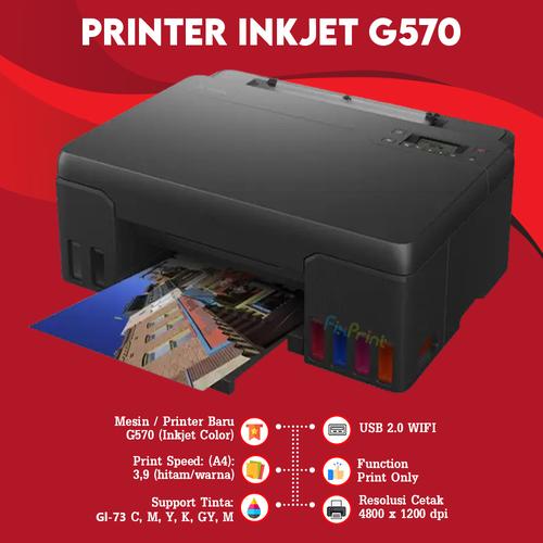 Promo Printer Canon Inkjet PIXMA G570 G 570 WiFi Tinta Foto GI73 6 ...
