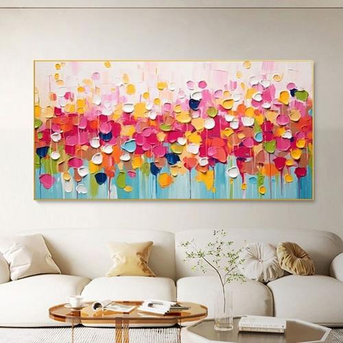 Jual lukisan bunga abstrak full colour texture timbul aesthetic hiasan ...