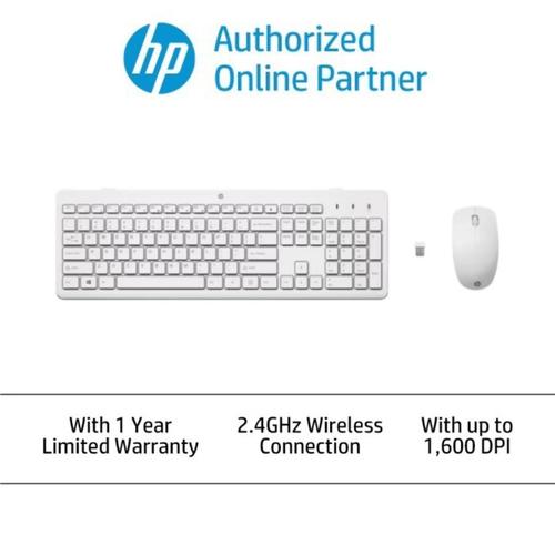 Jual HP 230 Mouse & Keyboard Combo (3L1F0AA) Wireless Black / White ...