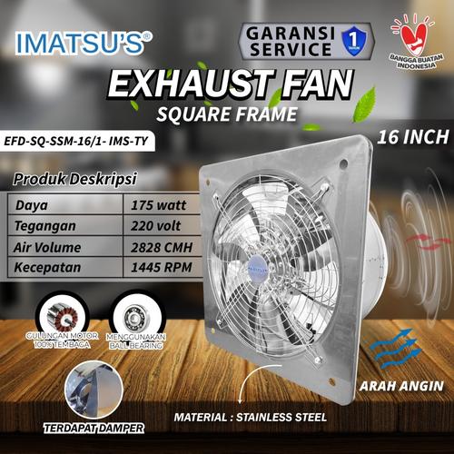 Jual IMATSU'S Exhaust Fan Stainless Steel 16" Inch EFD-SQ-SSM-16/1-IMS ...