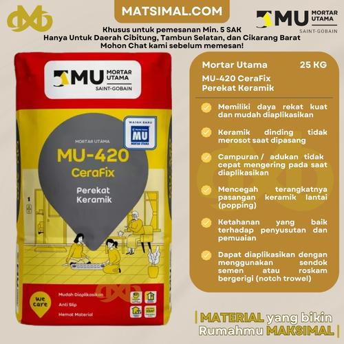 Promo Semen Mortar Utama | MU-420 CeraFix | Perekat Keramik | 25 KG ...