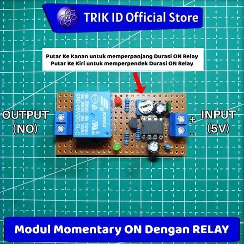 Jual Modul Momentary ON dengan Relay 5V / 12V - 0 s/d 24 Detik, Tanpa ...