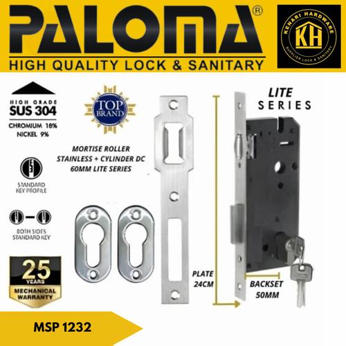 Jual PALOMA MSP 1232 MORTISE LOCK SET BODY KUNCI PINTU ROLLER 50MM ...