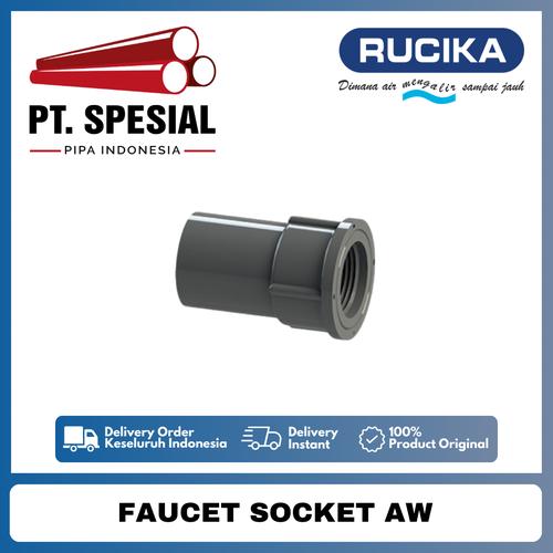 Jual Sock Drat Dalam PVC AW Rucika / 1/2 Inch - 4 Inch / Faucet Socket ...