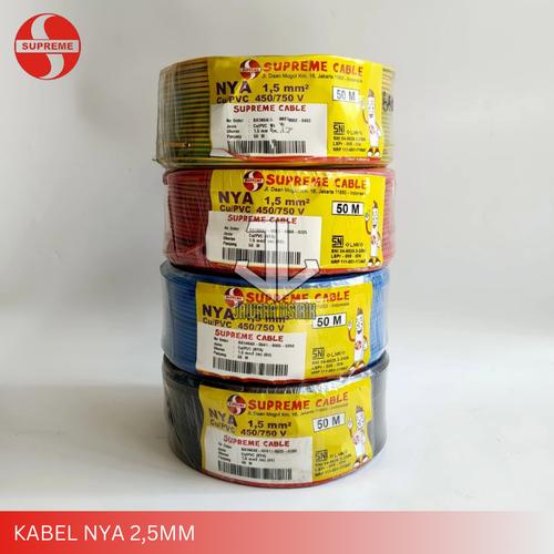 Jual nya supreme 2,5 mm 50 meter 2,5mm 1x2,5 mm kabel kawat - Kuning ...