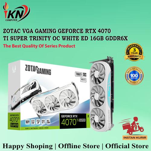 Jual ZOTAC VGA GAMING GEFORCE RTX 4070 TI SUPER TRINITY OC WHITE ED ...