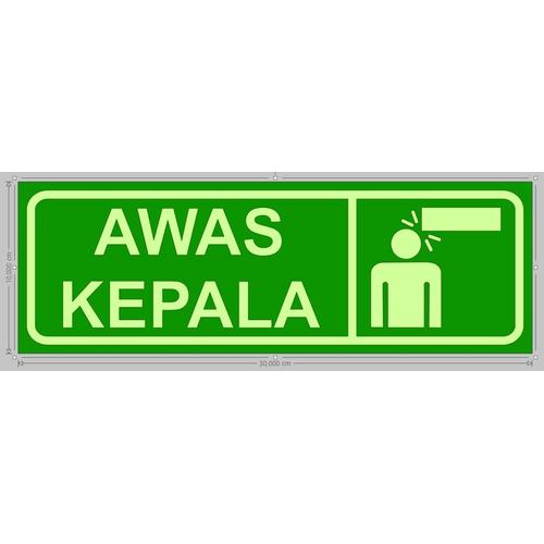 Jual STICKER AWAS KEPALA (GLOW IN THE DARK) - STICKER ONLY - Kota ...