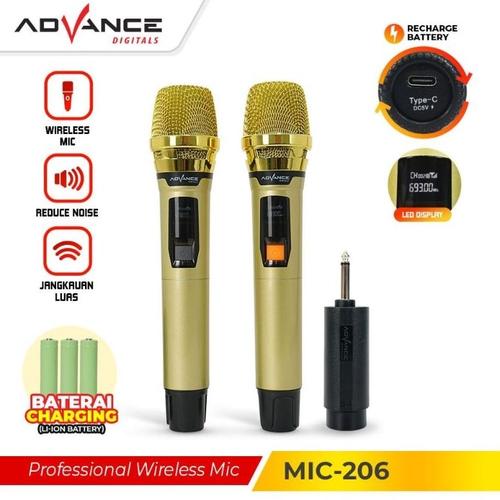 Jual ** Advance Microphone Mic Double Wireless + Receiver MIC 206 ...
