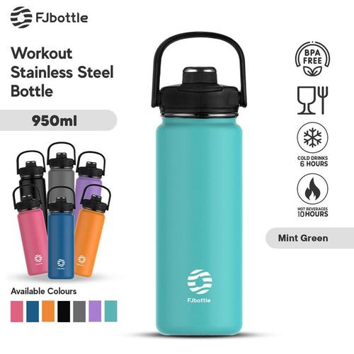 Jual FJbottle - Botol Minum Tumbler Olahraga Stainless Steel 304 BPA free 950ML Free Tutup Botol ...