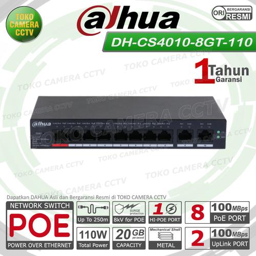 Jual SWITCH POE GIGABIT DAHUA 8 PORT DH-CS4010-8GT-110 SMART MANAGED POE 8 PORT - Jakarta Barat ...