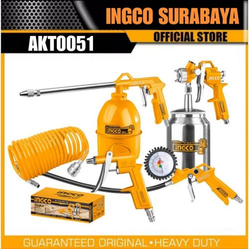 Jual INGCO AKT0051 AIR TOOLS 5 PCS SET - ALAT KOMPRESOR SPRAY GUN ...