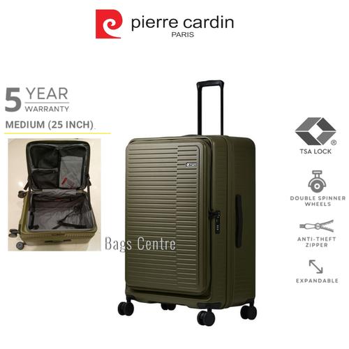 Jual Koper Pierre Cardin 25 Inch Bukaan Depan Medium Size Exp - Black ...