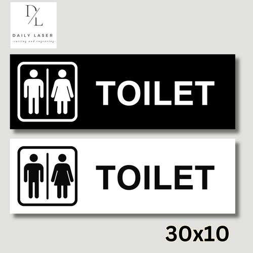 Jual SIGNAGE TOILET 30 x 10 CM SIGNBOARD COSTUM TULISAN/ BISA REQUEST ...