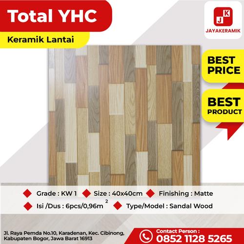 Jual Keramik lantai murah 40x40 total yhc motif kayu sandal wood - Kab. Bogor ...