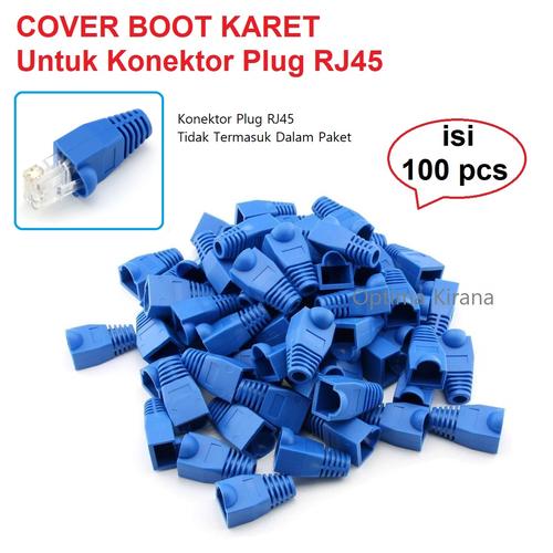 Jual PLUG BOOT RJ-45 RJ45 RJ 45 Cover penutup cap biru isi 100 pcs ...