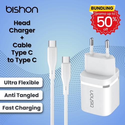 Promo [BUNDLING] Original Charger Type C to Type C 60W + Adapter Type C ...