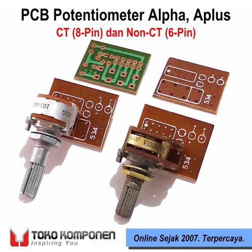 Jual PCB Potentiometer RK16 ALPS Alpha Aplus Stereo CT Non-CT Potensio ...