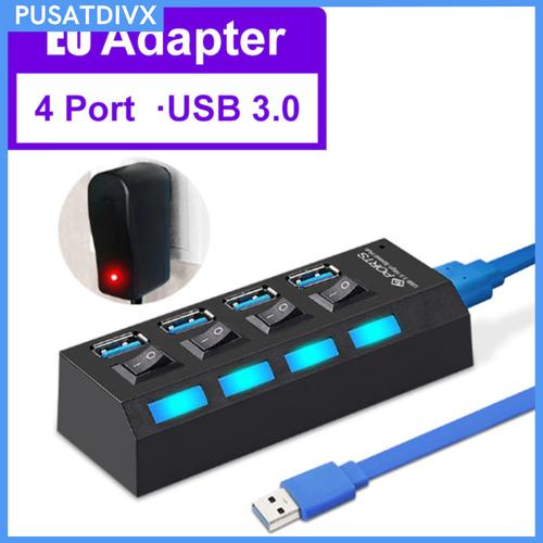 Jual USB HUB 3.0 4 PORT WITH POWER SUPPLY KABEL USB3 EXTENSION PC LAPTOP - Kota Surabaya ...