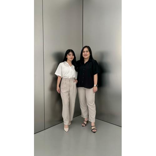 Jual This Is April Atasan Kemeja Wanita Oversized Flowy Lengan Pendek ...