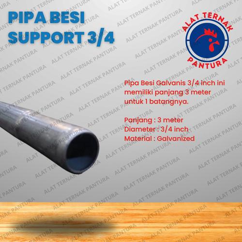 Jual Pipa Besi Support 3/4 inch / Pipa Besi 25mm / Pipa Besi Galvanized ...