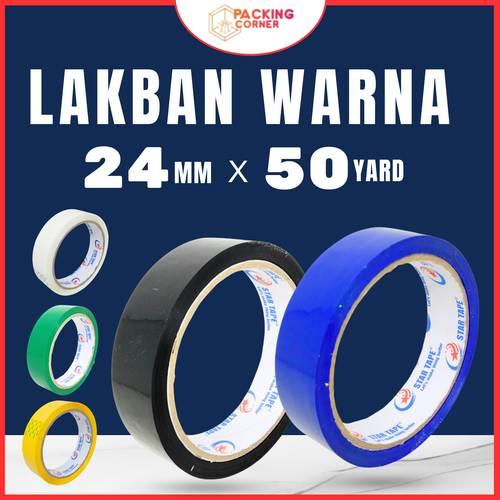 Jual Lakban Warna Warni 24MM 50 Yard Isolasi Hitam Putih Hijau Kuning ...